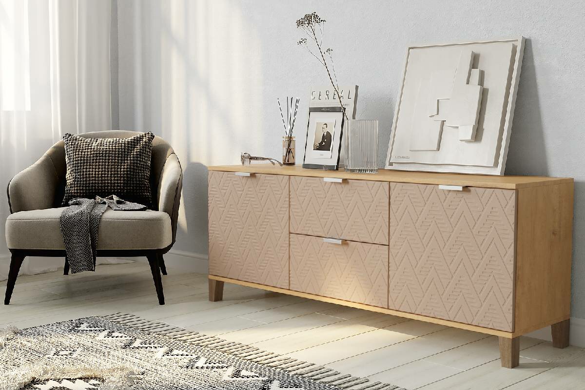 Комод Марвин Йорк 1 Роза для документов для книг для обуви для одежды для посуды двухдверный 150*60*40