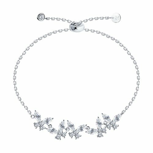 Браслет, серебро, 925 проба, фианит