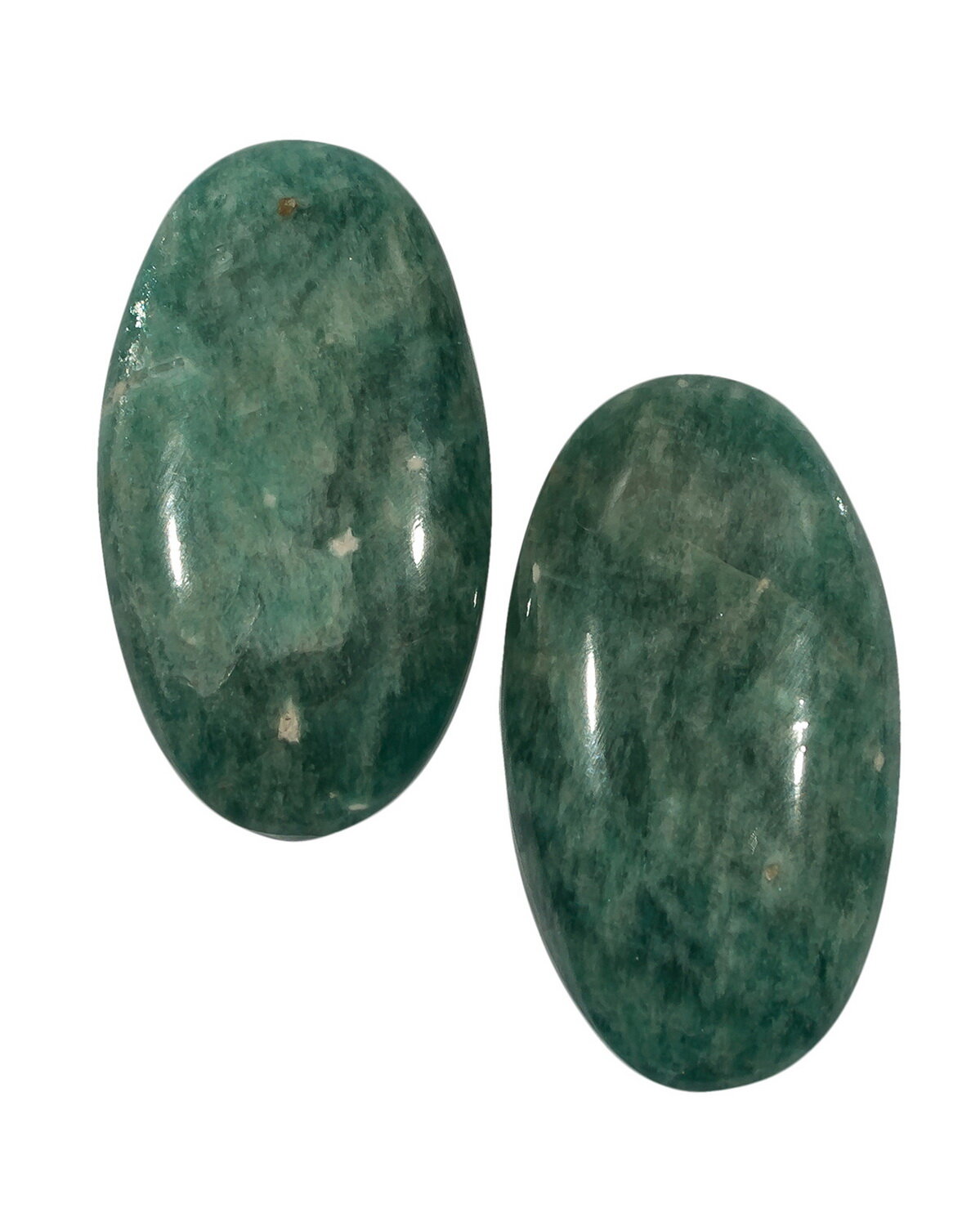 Кабошон из Амазонита (пара), размер: 29х16х4 мм, натуральный минерал.