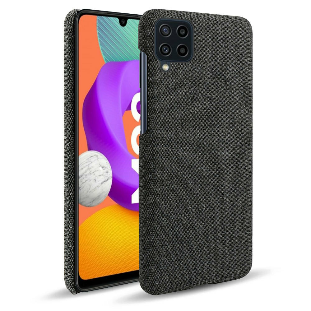 Крышка-накладка MyPads из силикона с текстурным покрытием для Samsung Galaxy M22 SM-M225F (2021) черная