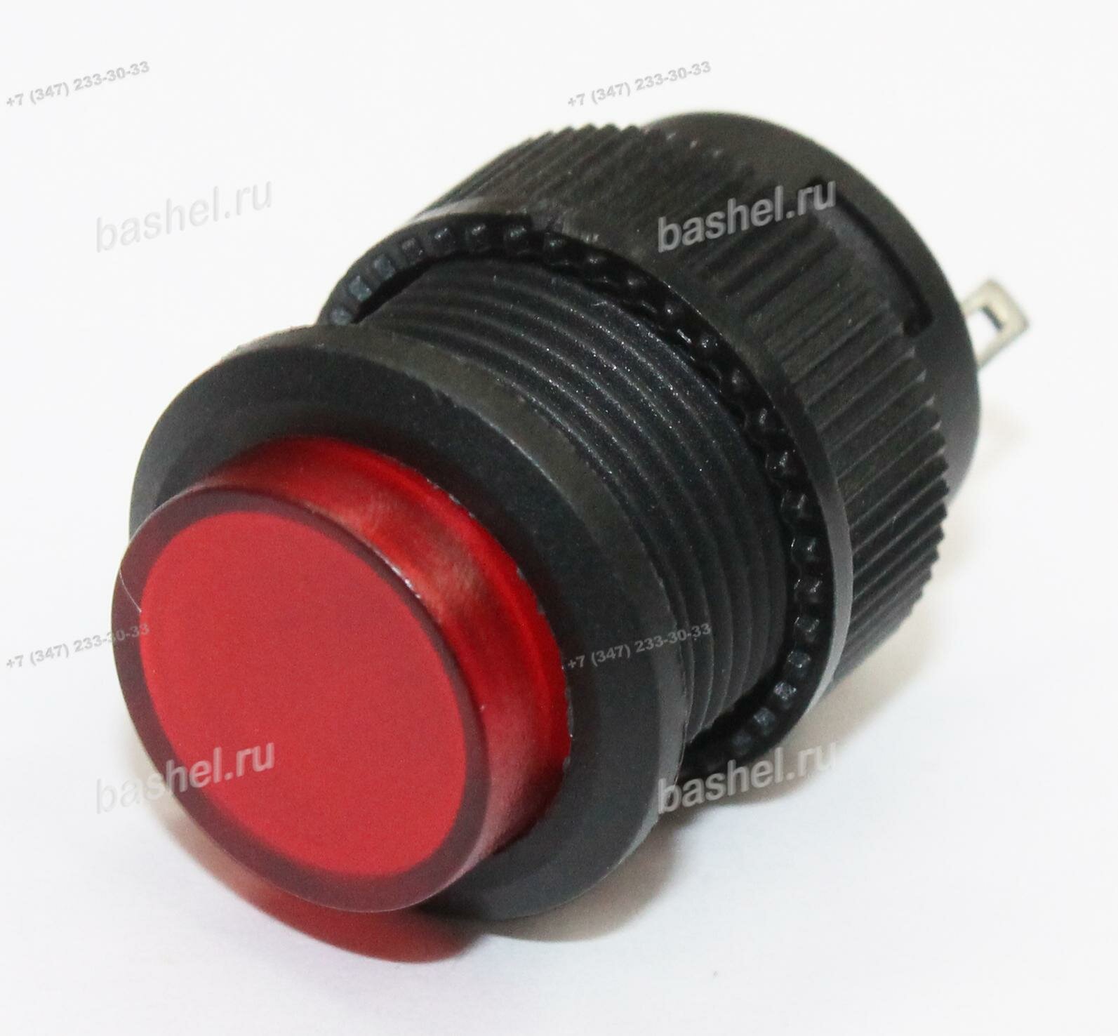 Кнопка D-314 б/ф 3А, 250В (светодиод.2V), красная