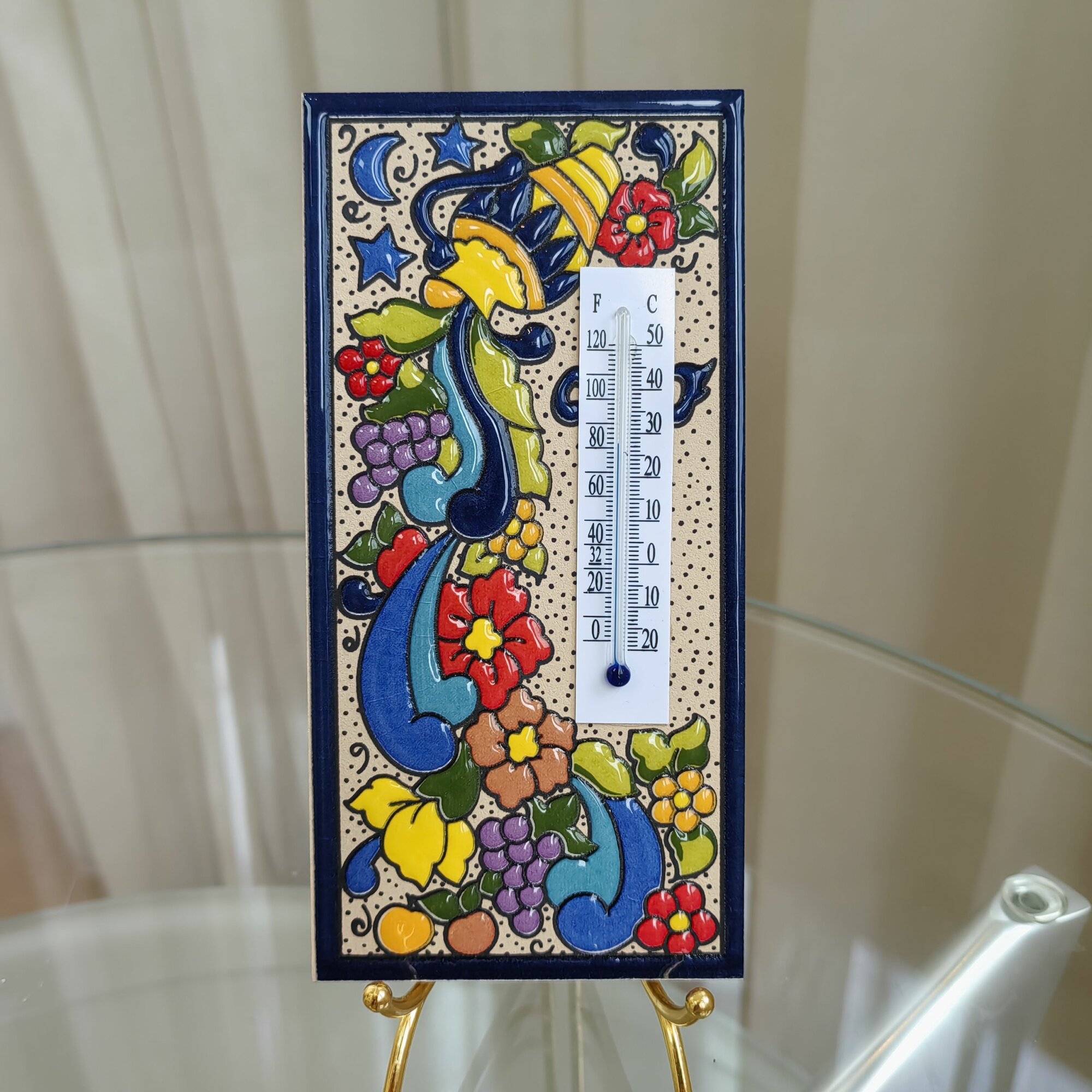 Термометр комнатный керамическией Artecer 7,5x15 см, ручная работа испанских мастеров °C