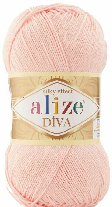 Пряжа Дива (Diva Alize) упаковка 5 мотков 100 г. 350 м. 100% микрофибра акрил цвет 143 светлая пудра