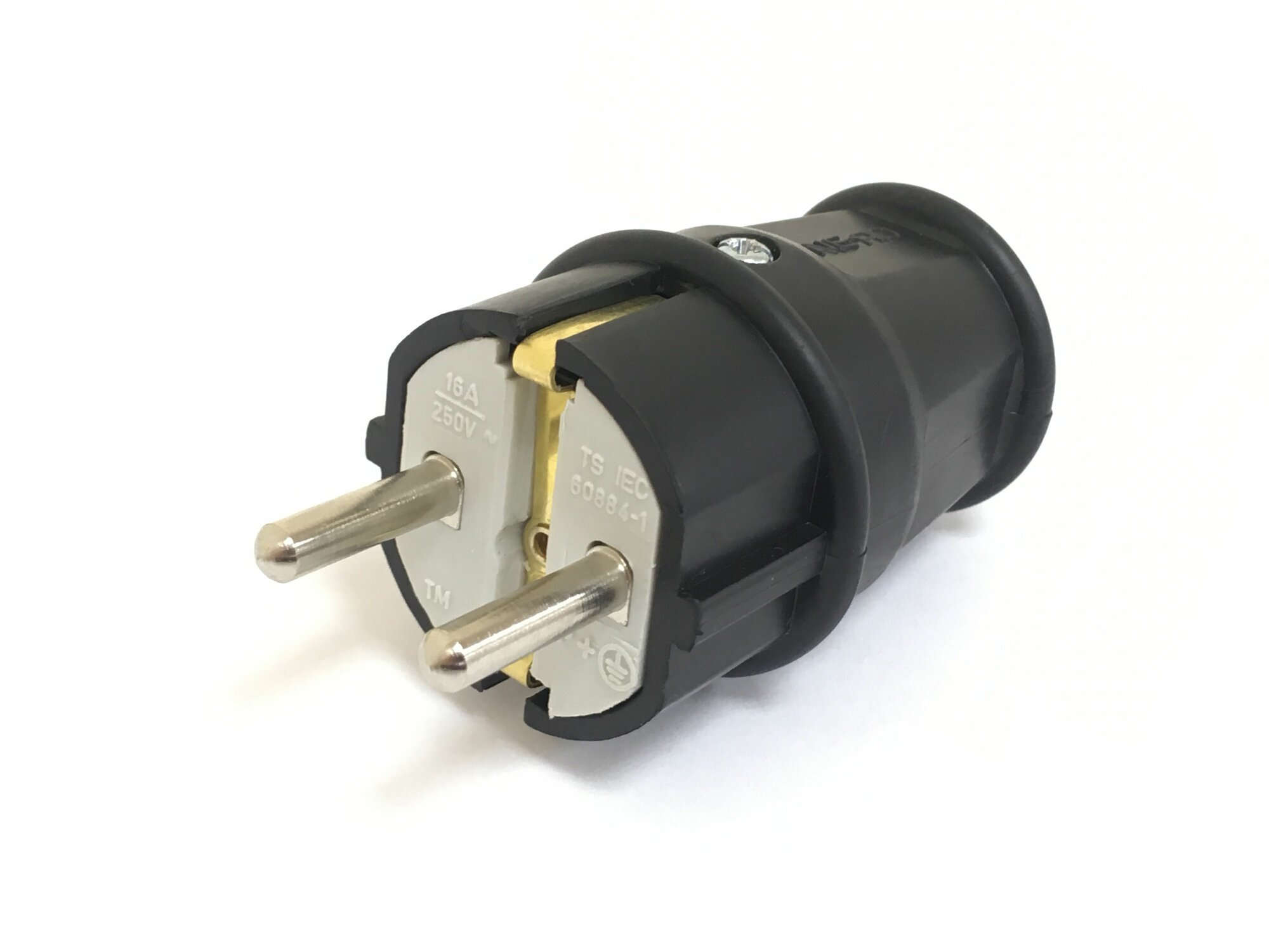 Вилка прямая Eko 16А 250V 2P IP44 с/з каучук, 1шт