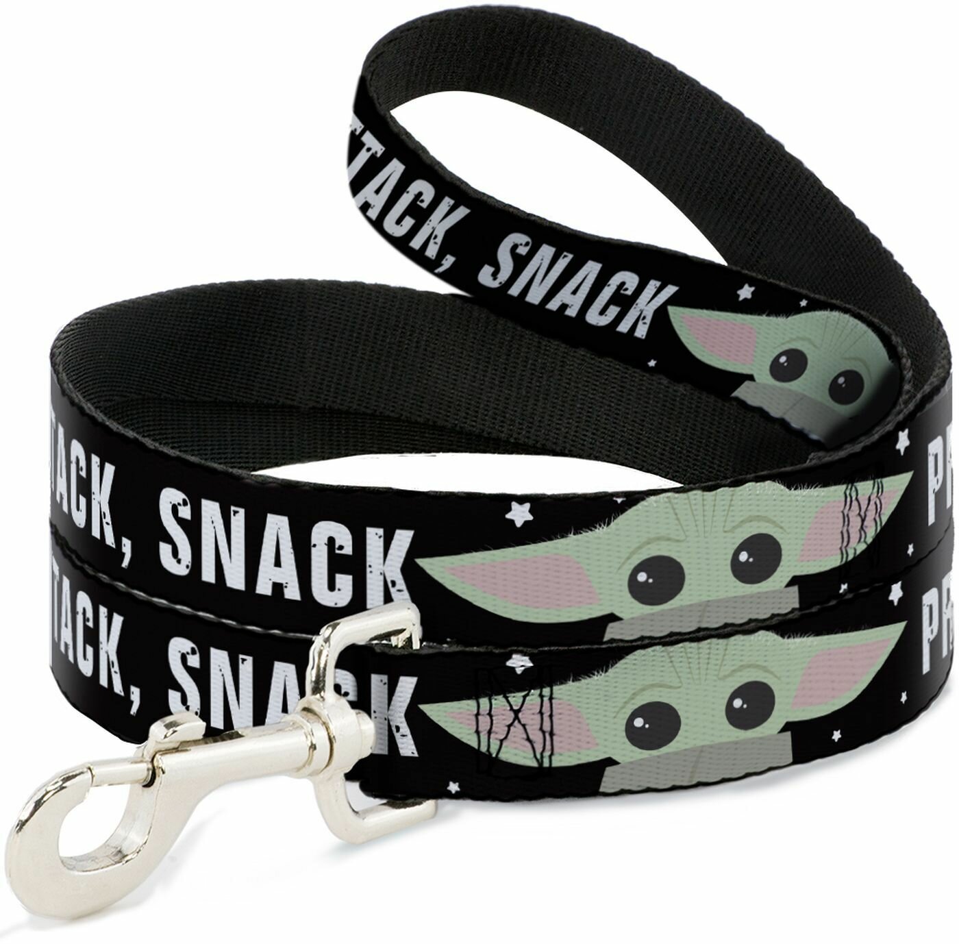 Поводок Buckle-Down "Звездные войны. Малыш Йода PROTECT ATTACK SNACK", черный, 120 см