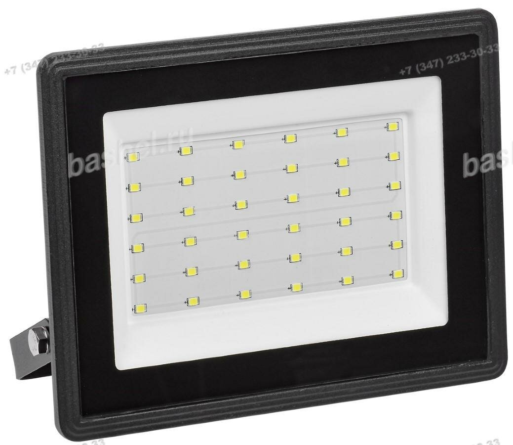 50W 4000K 4000Лм 220VAC IP65 LPDO601-50-40-K0, Прожектор светодиодный, Чёрный корпус, Lightcomplect