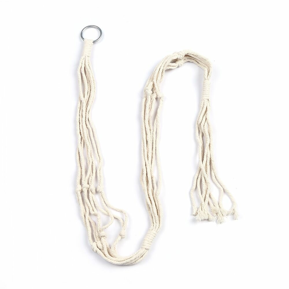 Двухъярусное подвесное кашпо макраме для цветов 47 дюймов (4 ножки)