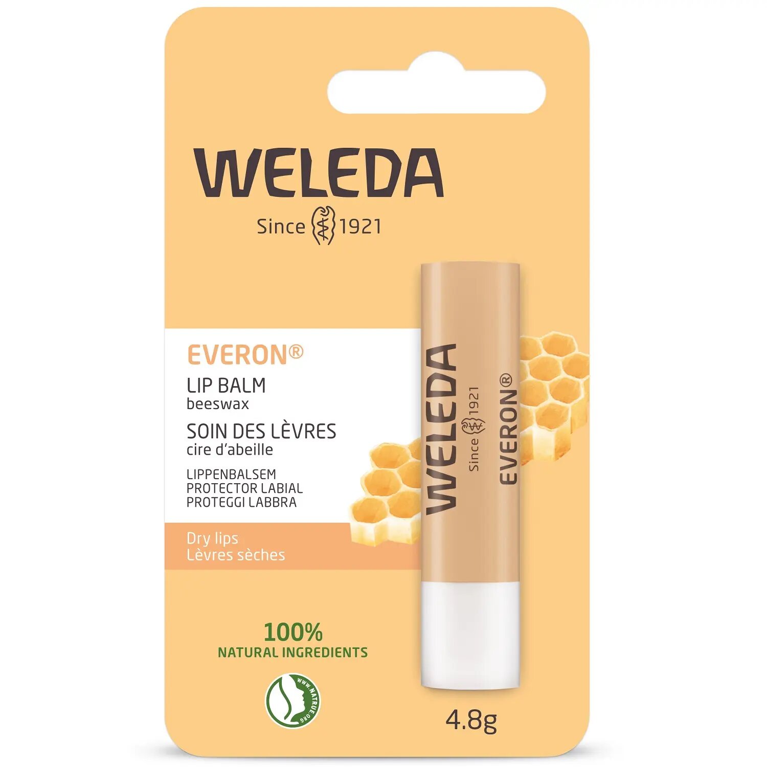 Weleda Линия с пчелиным воском Р Бальзам для губ Everon 4,8 гр 005267X3 Новый дизайн