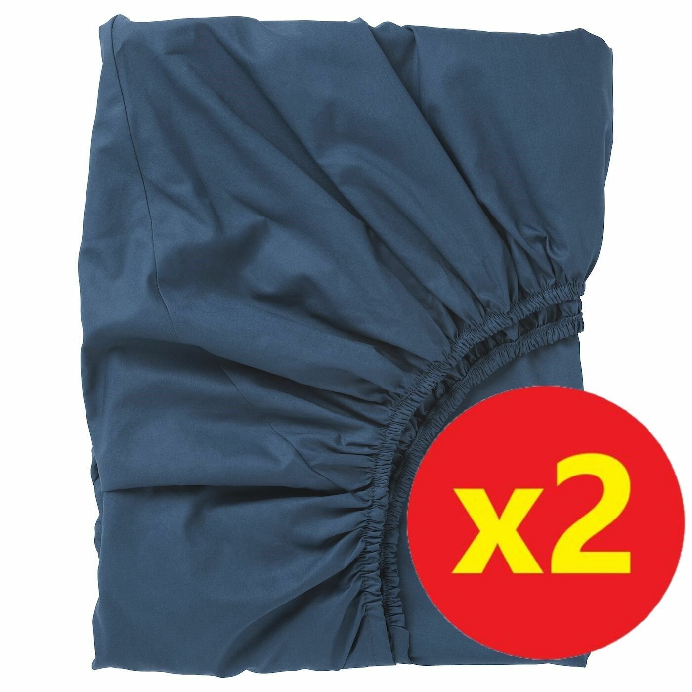 ULLVIDE Простынь на резинке 160х200 см икеа, 2 шт натяжные/темно-синие (s00351154)