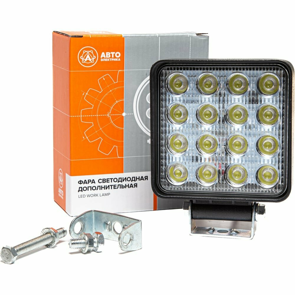 Фара рабочего света автоэлектрика LED квадратная, 12/24В 09.1887