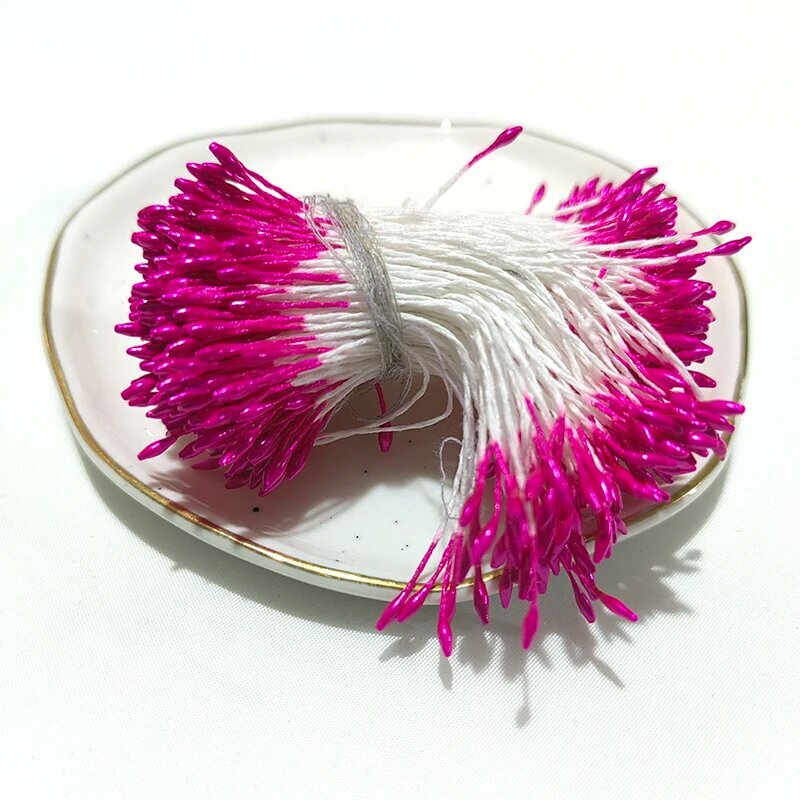 Искусственные тычинки ПВХ розовые, 500 шт, 1mm rose red