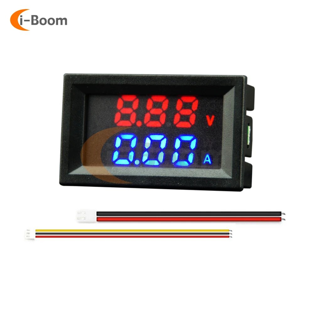 LED Цифровой Вольтметр Амперметр Aideepen 4-30В 10A Red Blue