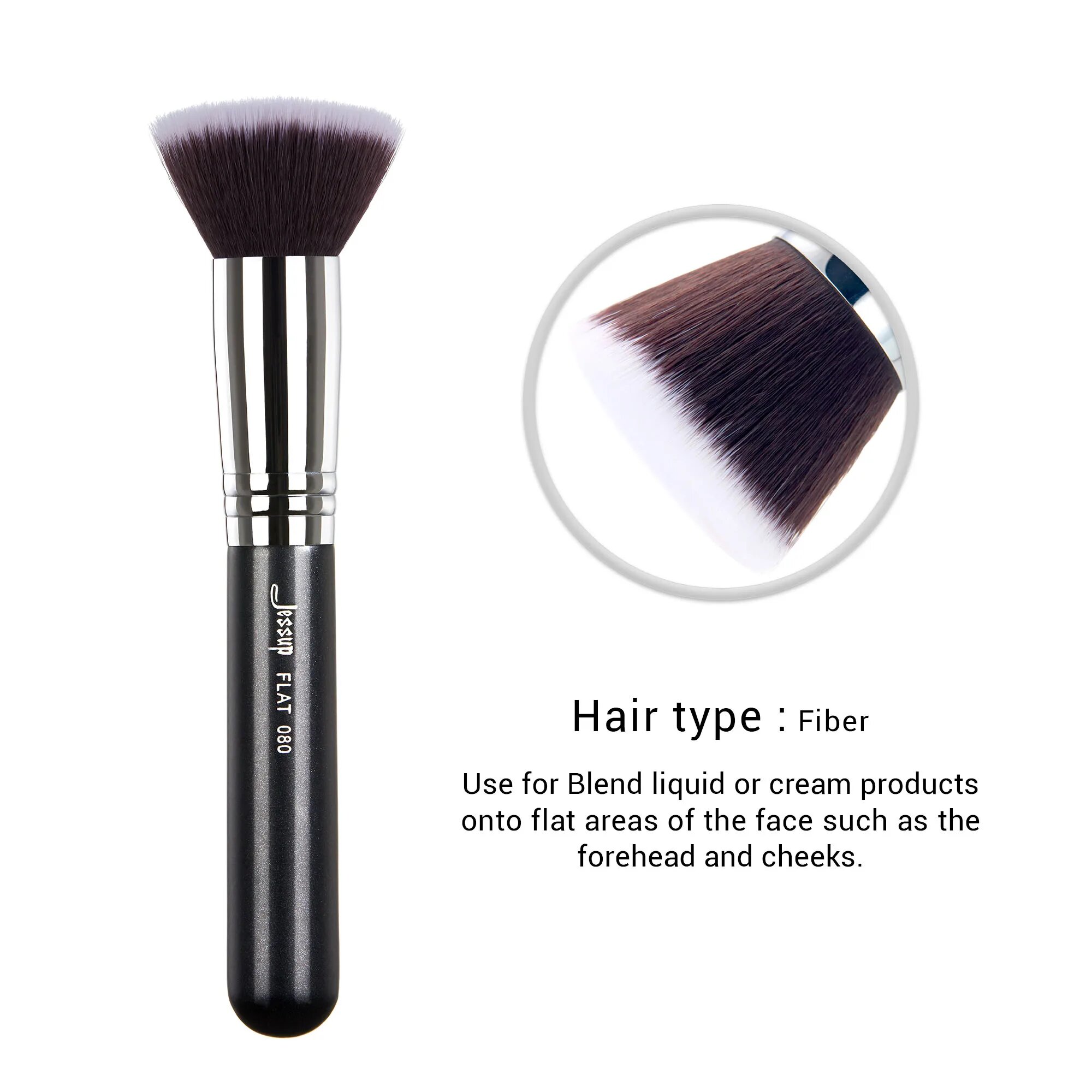 Jessup Плоская кисть для макияжа из дерева B069-080