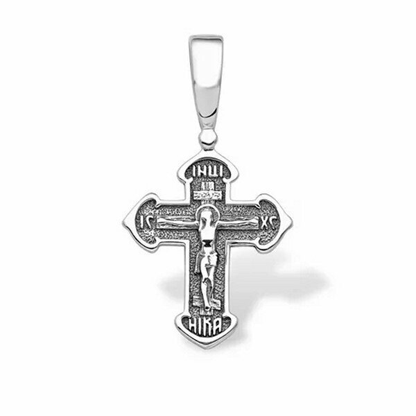 Крестик, серебро, 925 проба, чернение