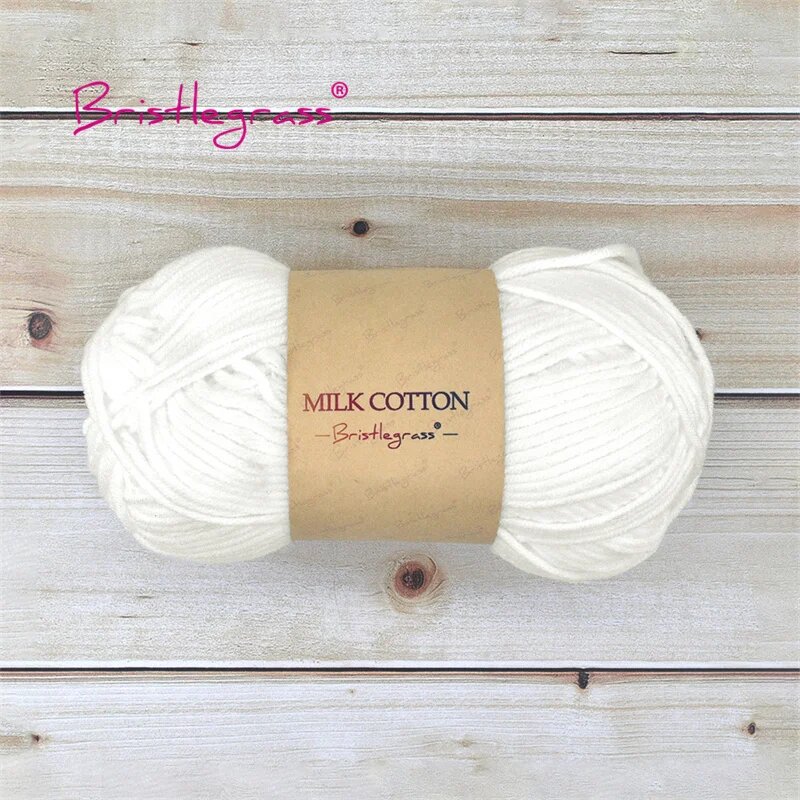 Пряжа BRISTLEGRASS Milk Cotton White, 50г