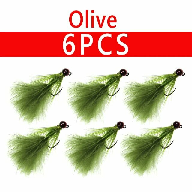 Wifreo джиг-головки с бисером 6 шт. 6pcs Olive