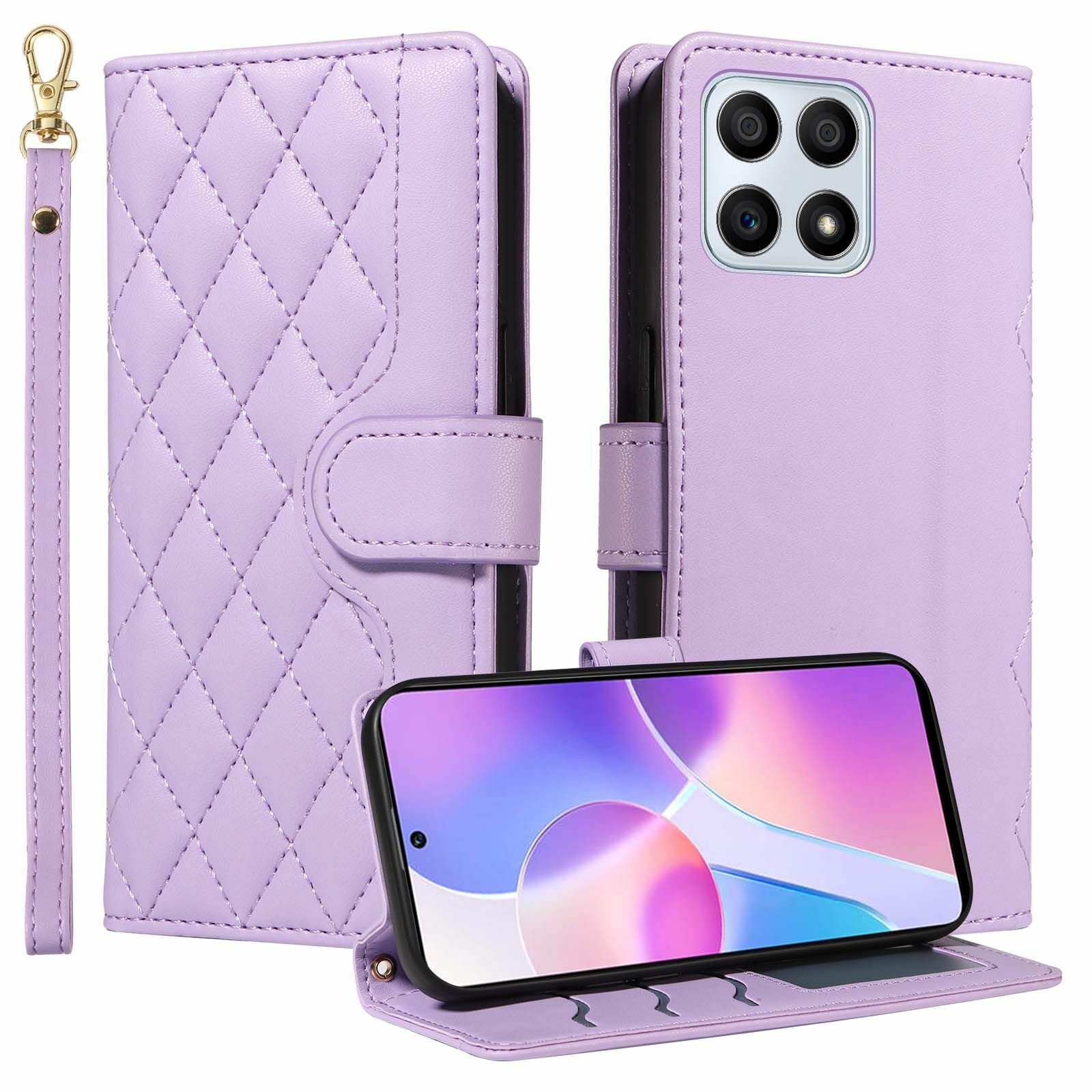 Чехол из матовой кожи для Honor X8 4G и Honor 30i (хонор Икс 8 4Г и хонор 30i) , роскошный и стильный, устойчивый к падениям, со слотом для карт, с длинным и коротким шнурками