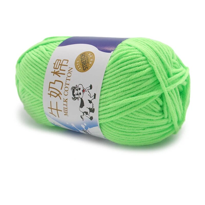 Пряжа TPRPYN молочный хлопок 50г 95м Зеленый, 49 ying guang lv