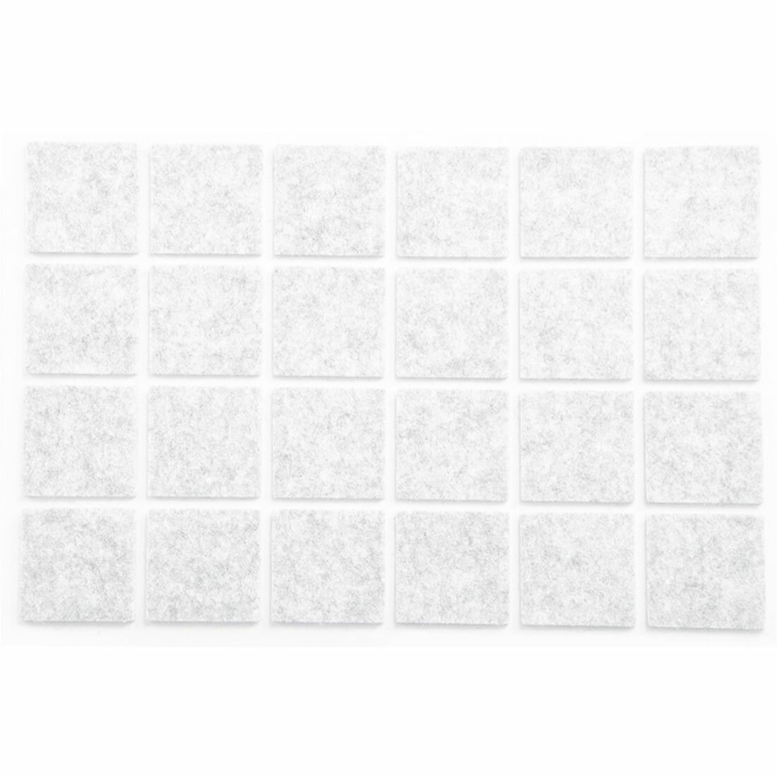 Подкладка самоприлипающая фетровая квадратная 25x25мм белая, 36 шт.