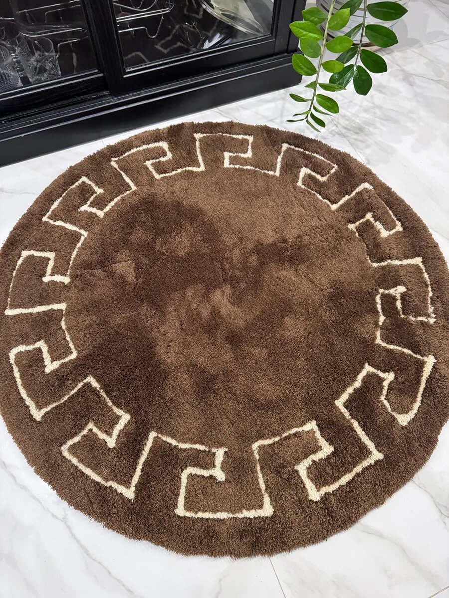 Коврик Natali's Carpet, для ванной и туалета на пол, круглый, нескользящий 80х80 см Турция