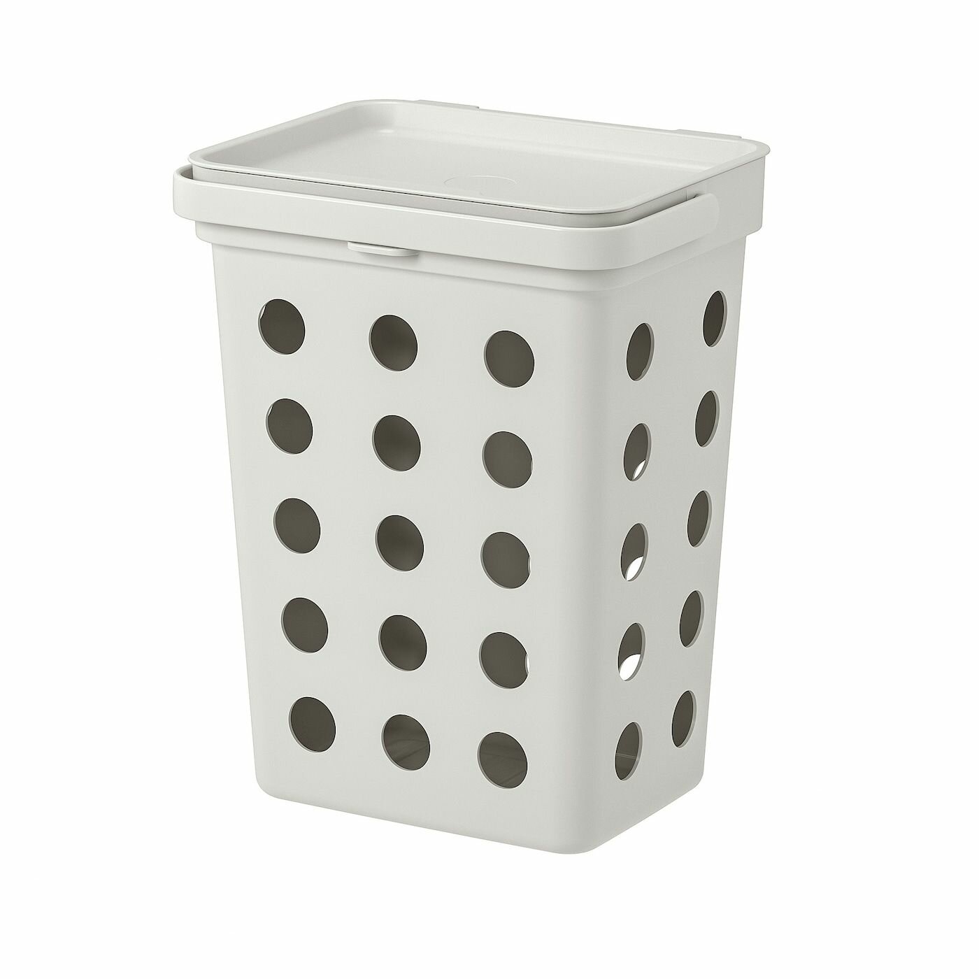 Корзина с крышкой для отходов bio IKEA HALLBAR 804.338.82, 10 л, светло-серый