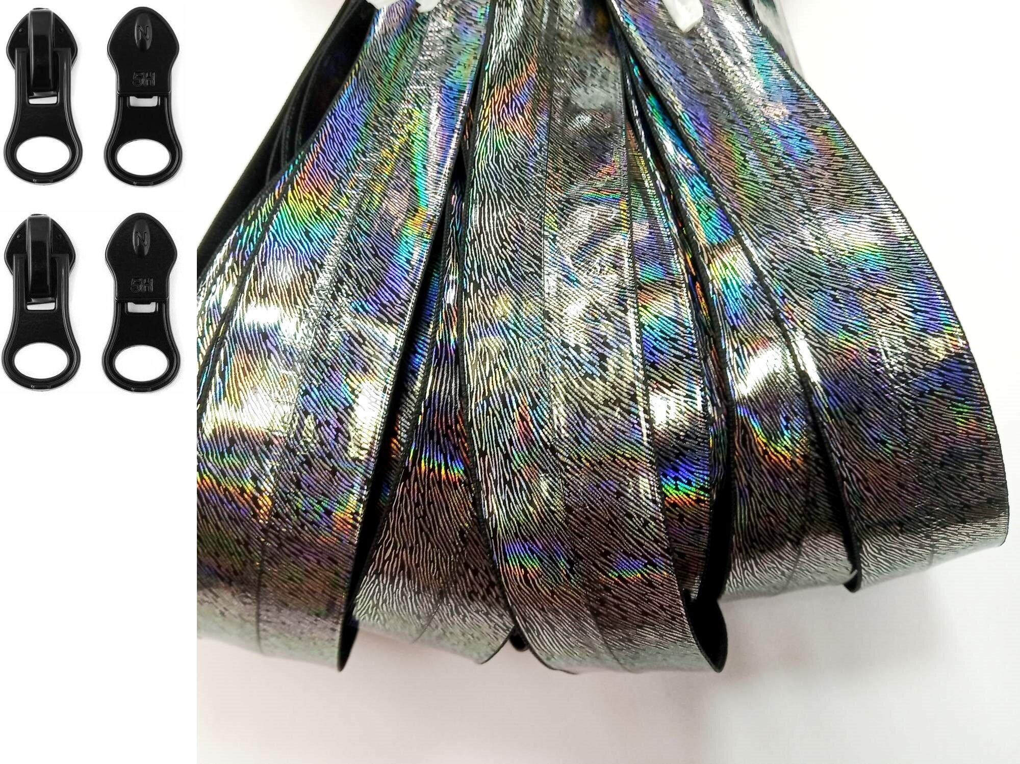 Молния водонепроницаемая рулонная №7 черная, зебра, 2 метра + 4 бегунка