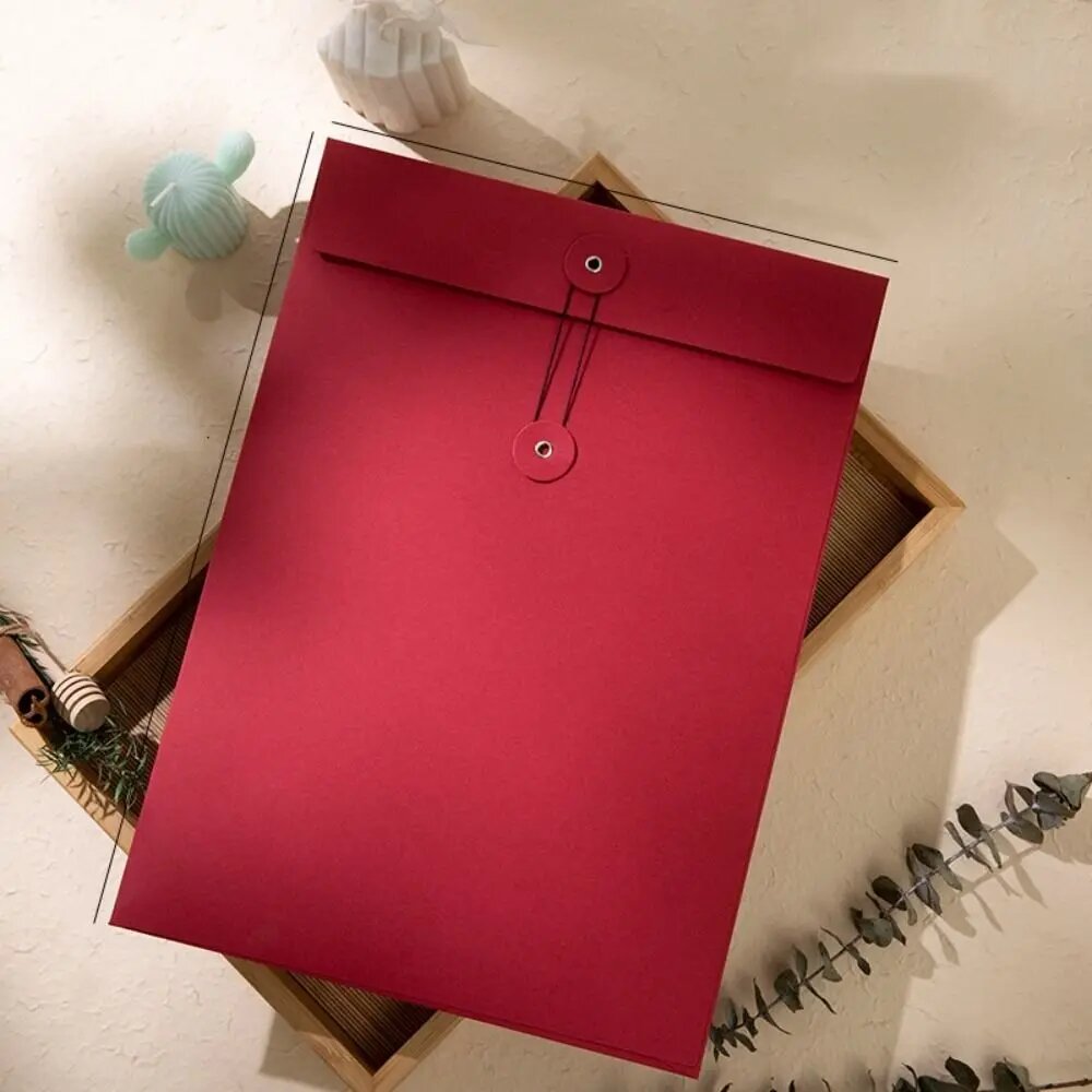 Винтажные конверты из крафт-бумаги Бордовый, Red-A4