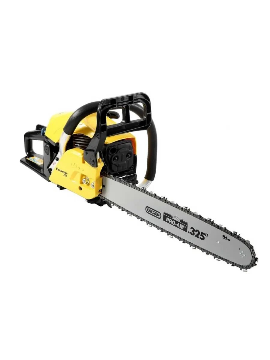 Бензопила CHAMPION 254-18, антивибрация, длина шины 18", желтая