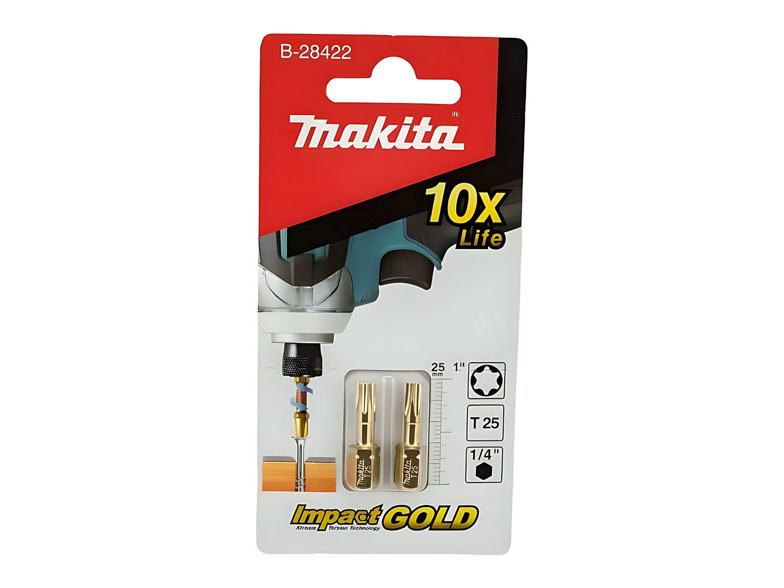 Бита T25 х 25 мм C-form (2 шт.) Impact Gold MAKITA B-28422