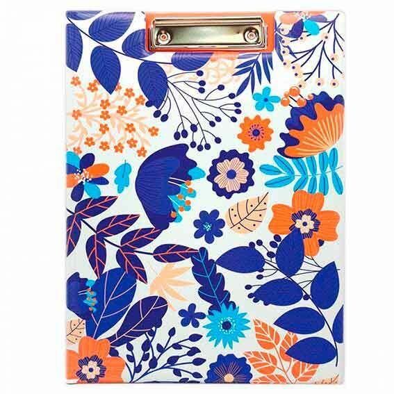 Папка-клипборд ДПС А4 "Букет" ПВХ, оранжевая с рисунком (2118. Р4)