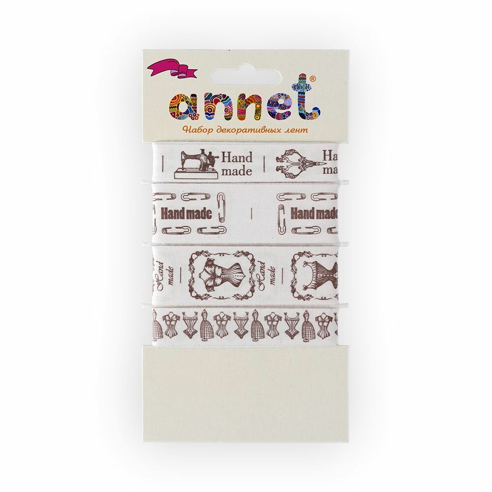 Набор декоративных лент Annet "Ручная работа", 014, с рисунком, 5 шт (RGS)