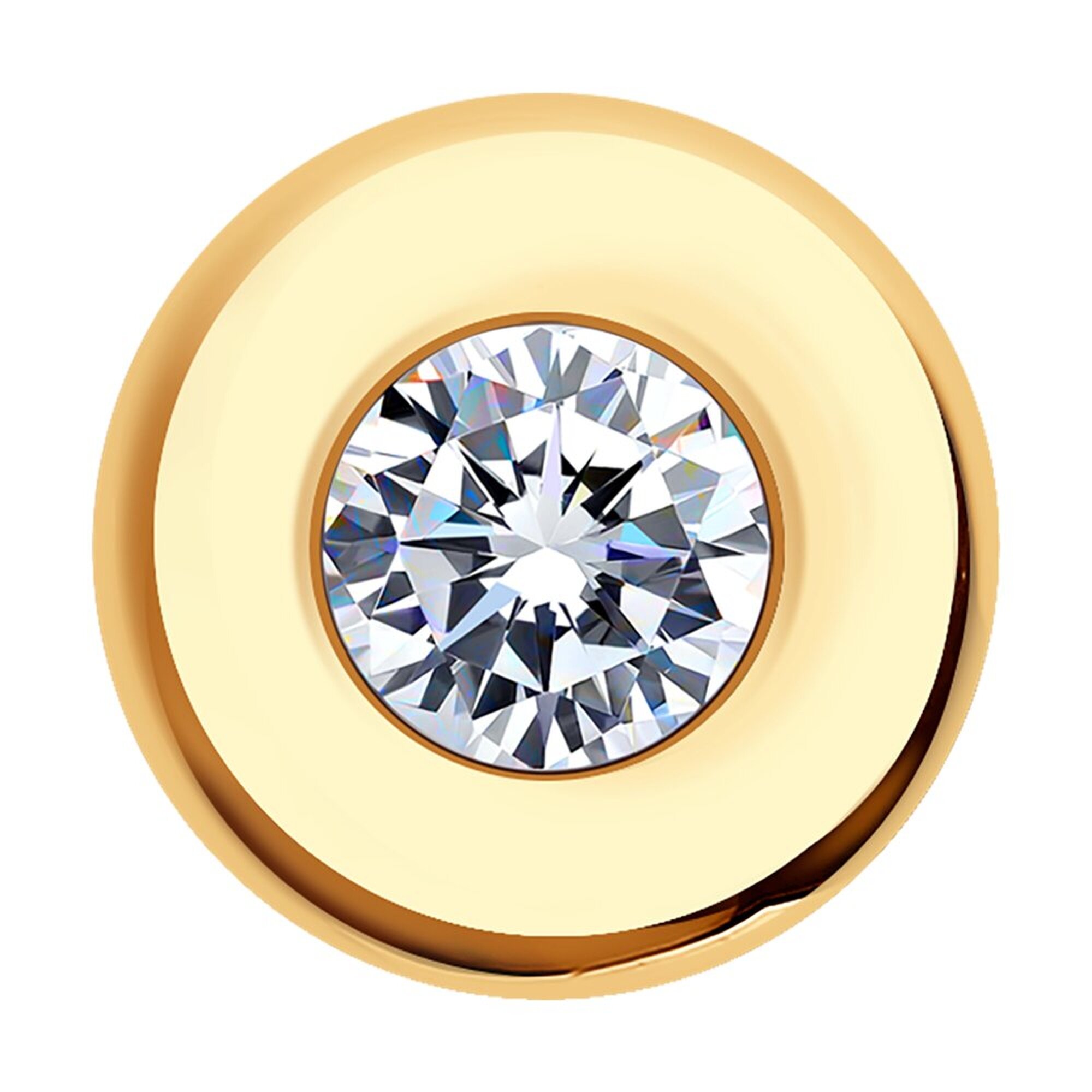 Шарм, красное золото, 585 проба, фианит