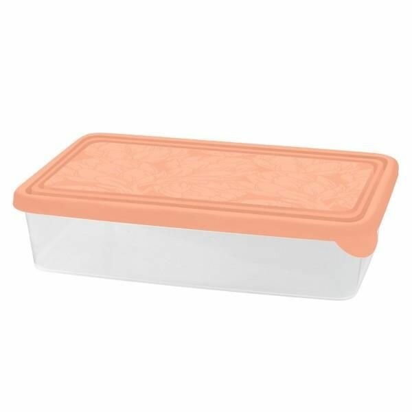 Контейнер для продуктов Plast team "Helsinki", Artichoke, 0,9 л, прямоугольный, цвет Персиковая карамель