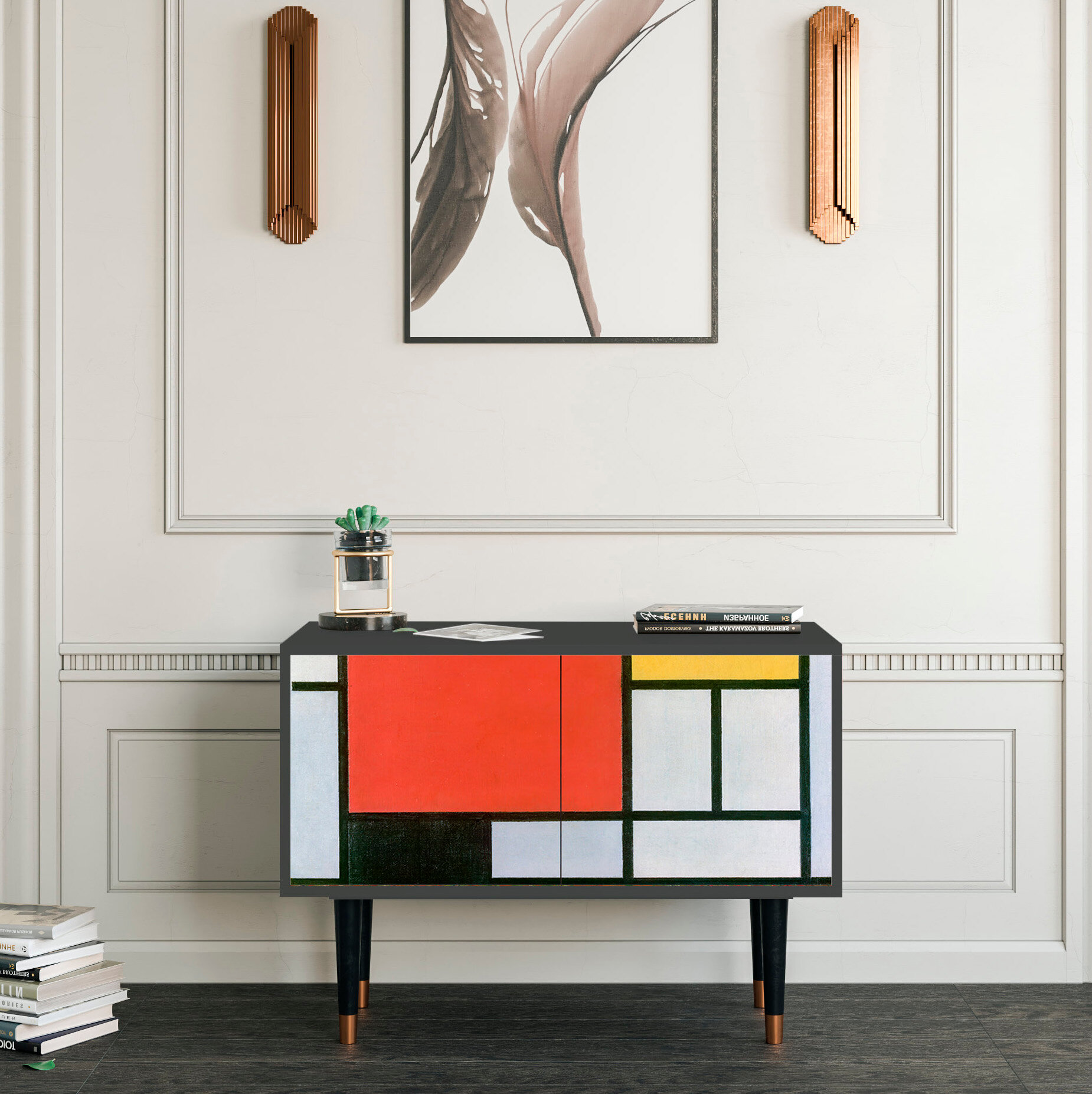 Комод - STORYZ - S1 Composition with Blue, Размер - 94 x 69 x 48 см, Цвет корпуса - , Red and Yellow by Piet Modrian, Размер - 94 x 69 x 48 см, Цвет корпуса - , Антрацит