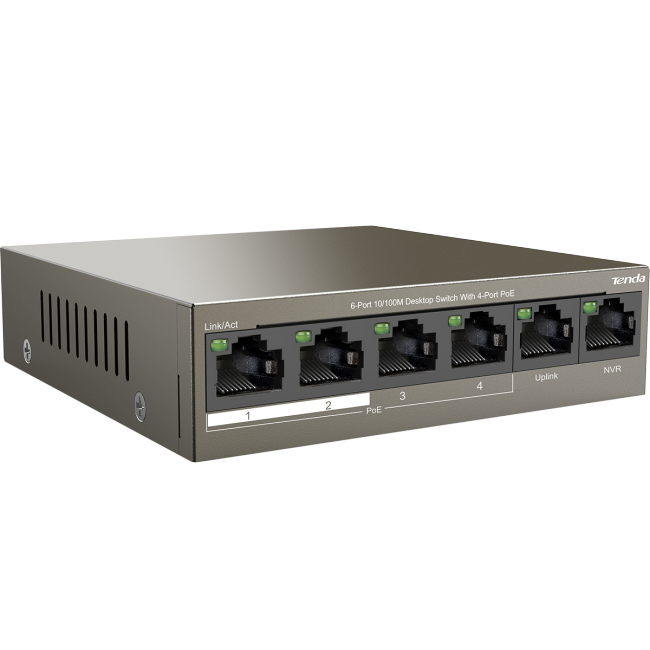 Коммутатор 6PORT 100M 4POE TEF1106P-4-63W TENDA