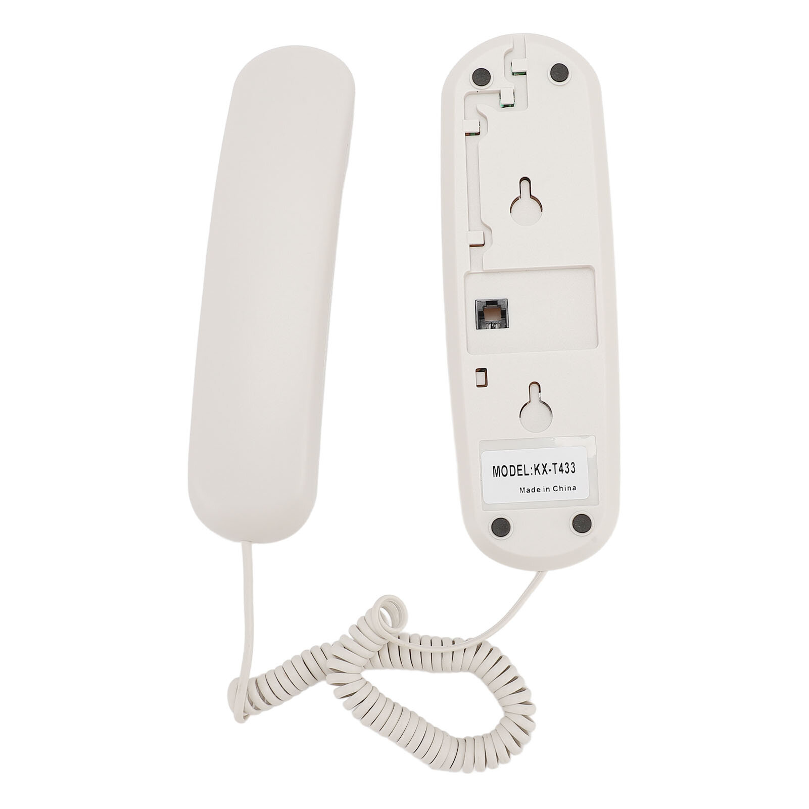 Теλεфон со шнуром для дома с удобным интерфейсом управления ретро настенный для отеля белый, 1 шт, материал ABS, с телефонной линией, совместим с аналоговыми и цифровыми сетями, для гостиничных номеров и офисных помещений