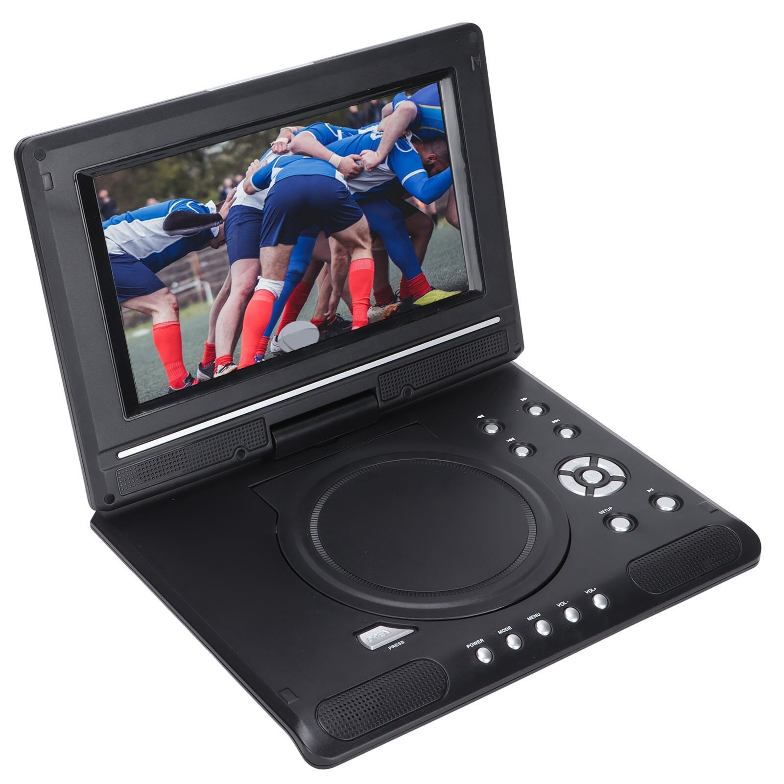 DVD-плеер Портативный мобильный DVD-плеер высокой четкости с поворотом на 270° и USB-пультом дистанционного управления 110‑240VLMD-998, вилка стандарта США