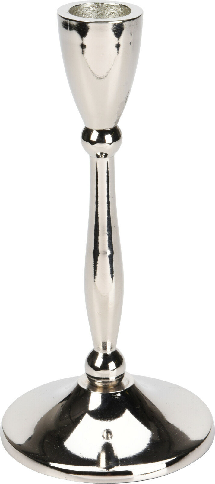Подсвечник для одной свечи Koopman, размер: 8 х 17 см, металл, серебристый