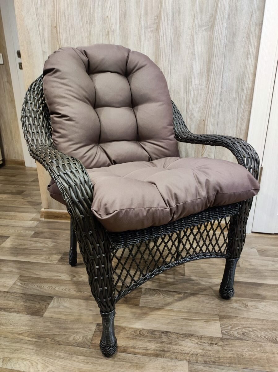 Кресло из искусственного ротанга мэдисон НЬЮ "MEDISON NEW" с подушками на сидение и спинку 2шт.