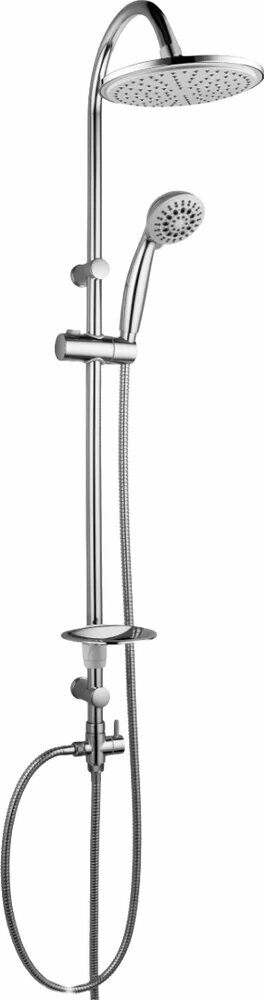 Душевая стойка Lemark LM8801С хром, глянцевая, душевая система с тропическим душем, без смесителя, латунная