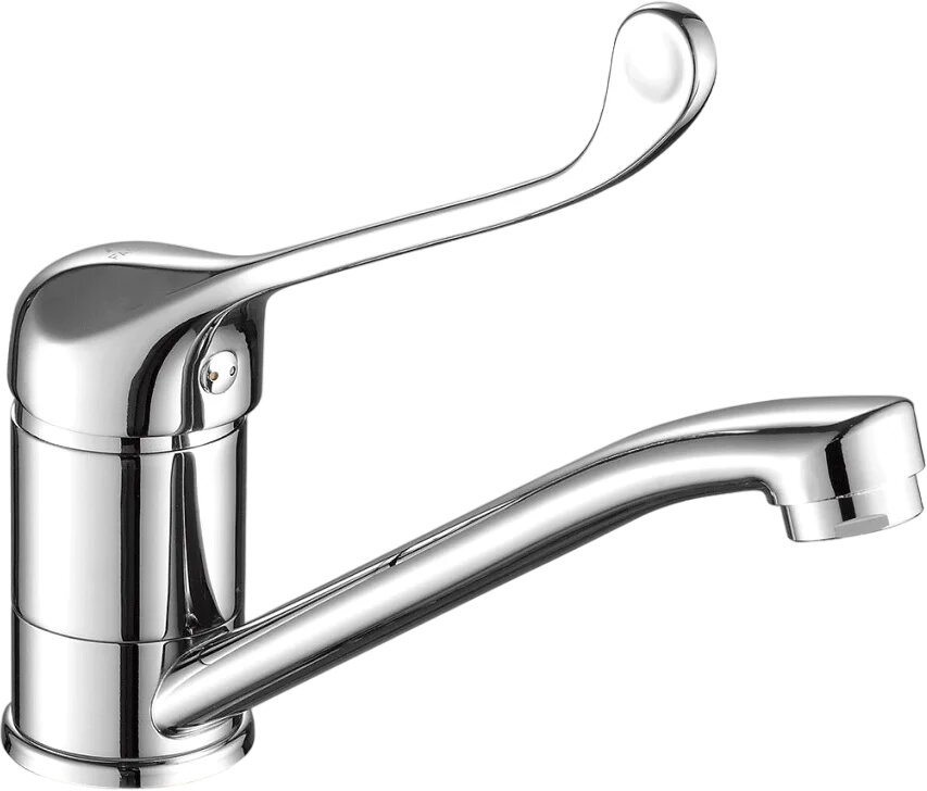 Смеситель для раковины Fashun A4554-2 хром, глянцевый, кран для ванной в раковину, из латуни, рычажный, с поворотным изливом, с керамическим картриджем, для инвалидов