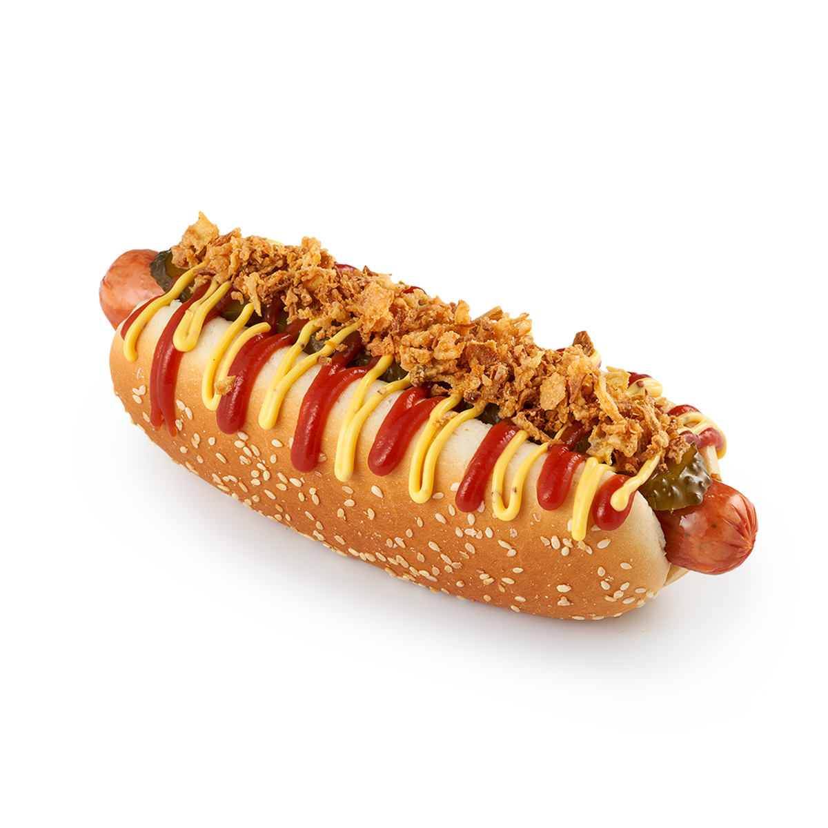 Хот-дог "Есть Горячее", с куриной сосиской и огурцом, 185 грамм