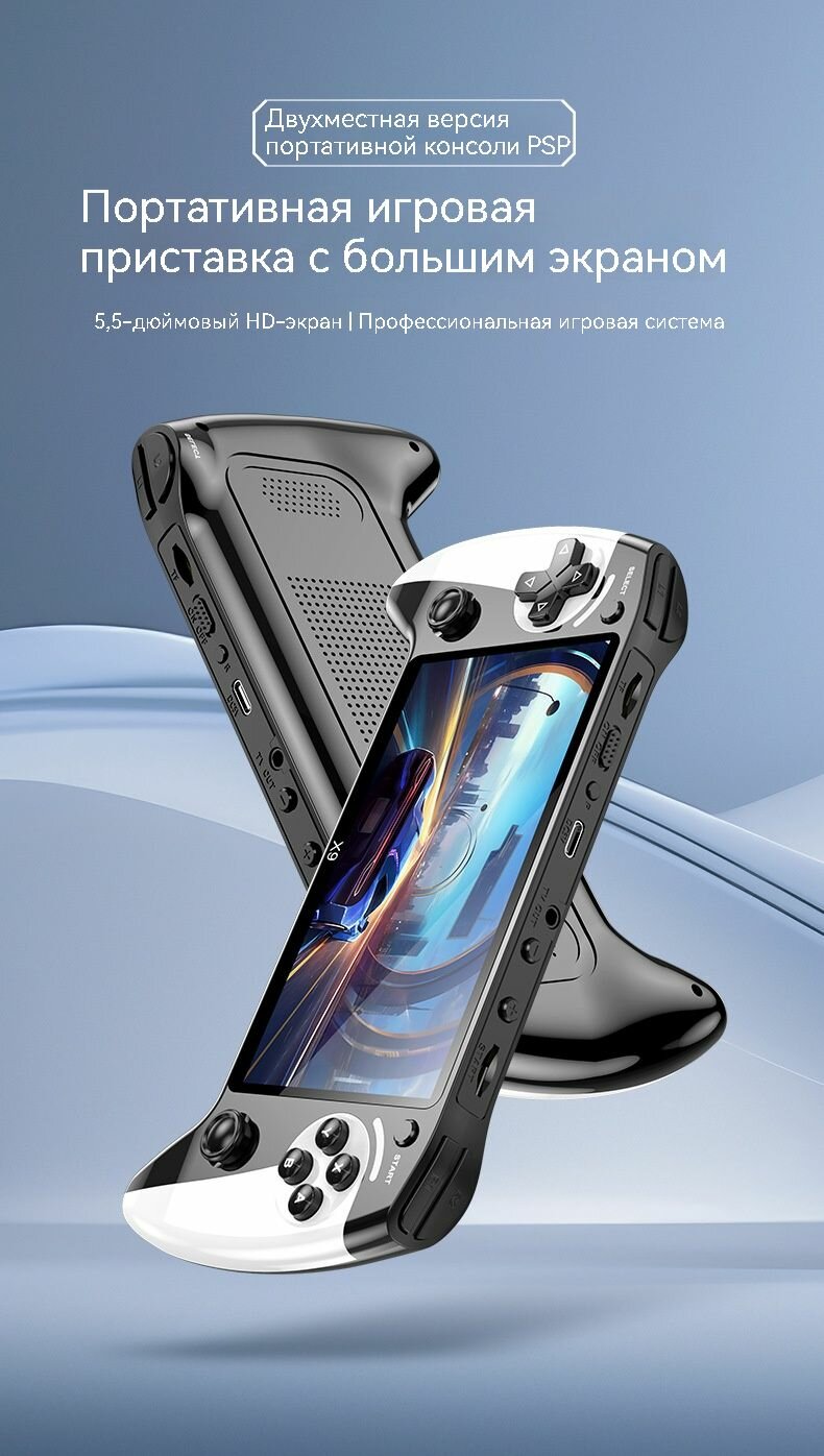 Портативная ретро-ностальгическая игровая консоль, игровая консоль PSP с двумя джойстиками, 5,5-дюймовый экран высокой четкости, портативная игровая консоль, Русская версия