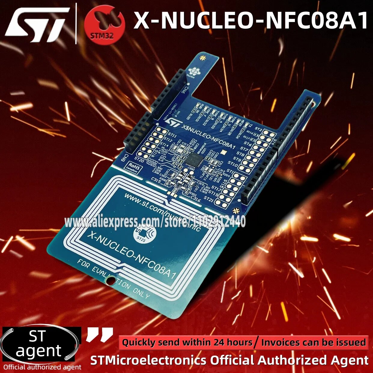 1 шт./лот X-NUCLEO-NFC08A1 Nucleo ST25R3916B NFC плата расширения устройства чтения карт новый оригинальный точечный запас