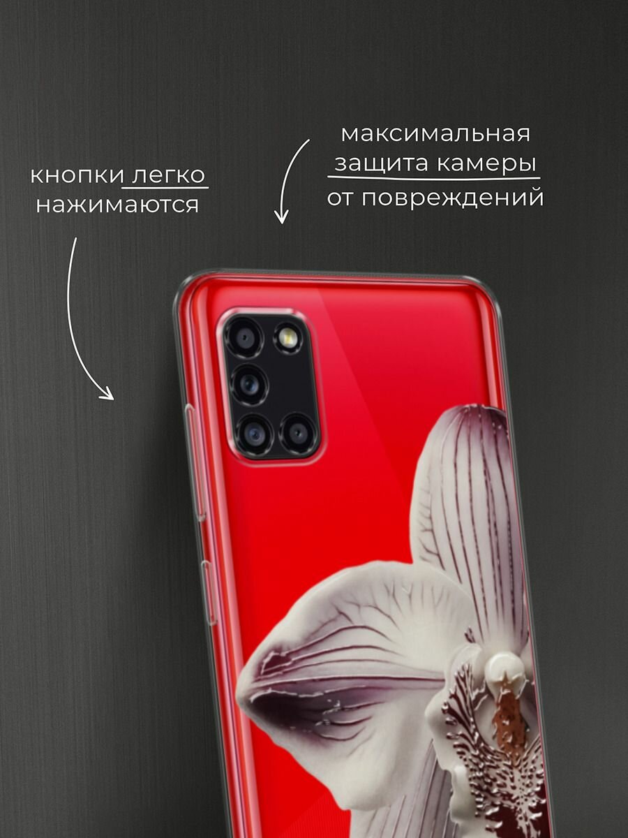 Чехол на Samsung Galaxy A31 / Самсунг Галакси А31 с принтом Белая орхидея — фото 1