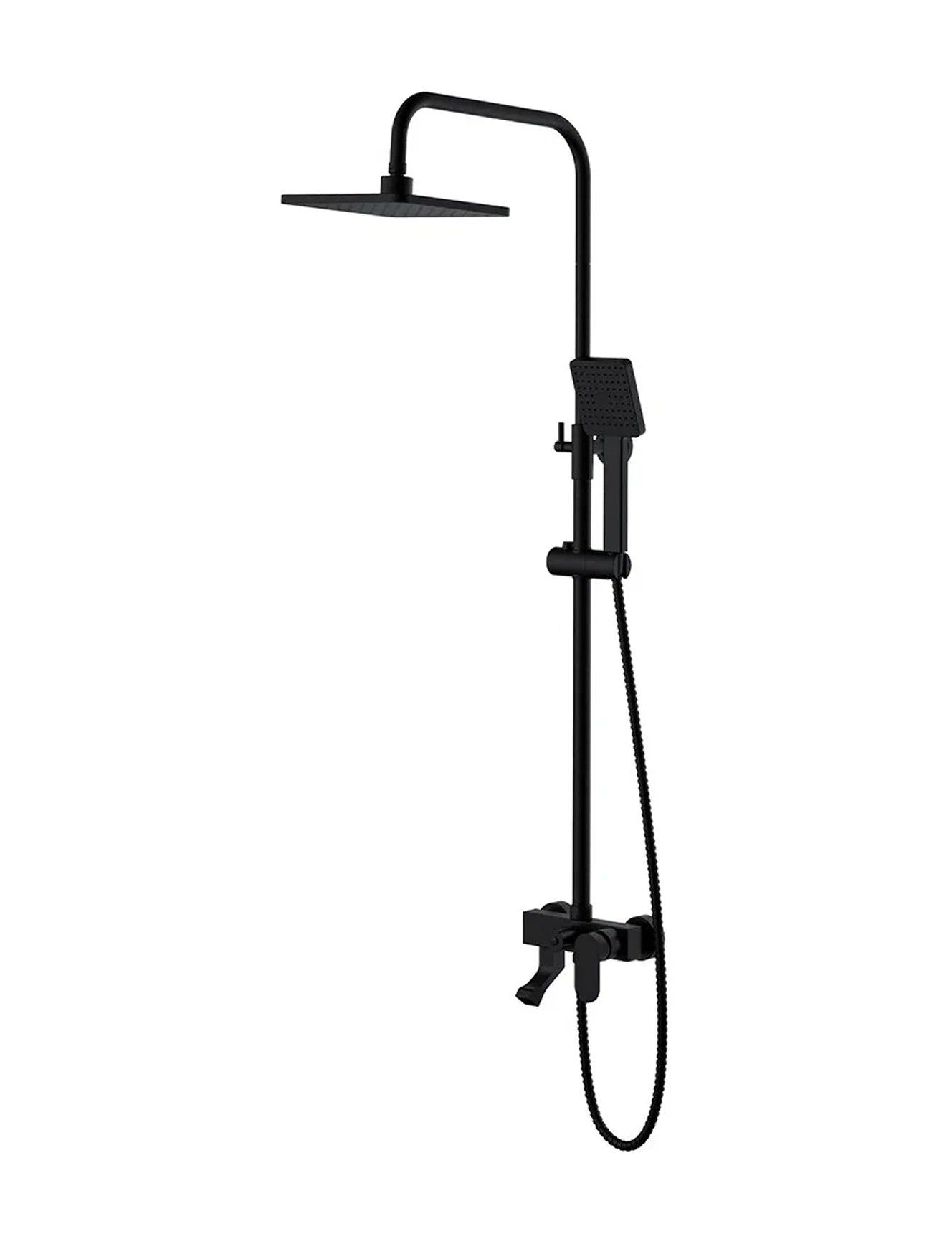 Душевая стойка Frud R24001-6, черный хром, алюминий, 1500мм, вертикальный монтаж