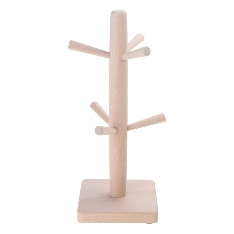 Деревянный Держатель Кружки Настольная Подставка Для Кофейных Чашек Организатор Хранения Подставка Для Дисплея