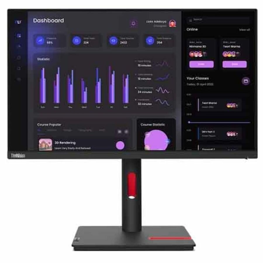 23,8" Монитор Lenovo ThinkVision T24I-30 (63CFMATXEU) черный - 1920x1080@60Гц, IPS, 4 мс, 1000:1, 250 кд/м2, 178/178, DisplayPort, HDMI