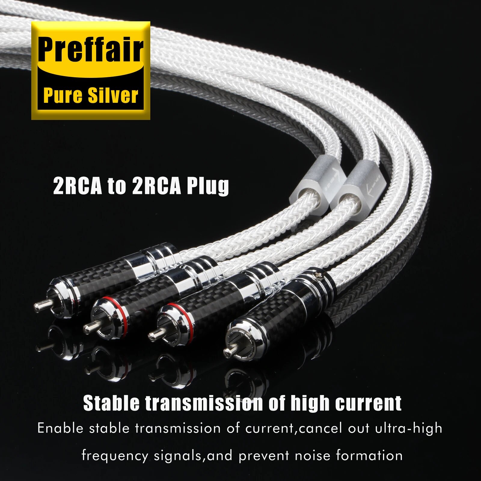 Preffair RCA кабель 2RCA-2RCA, 1 м, Pure Silver