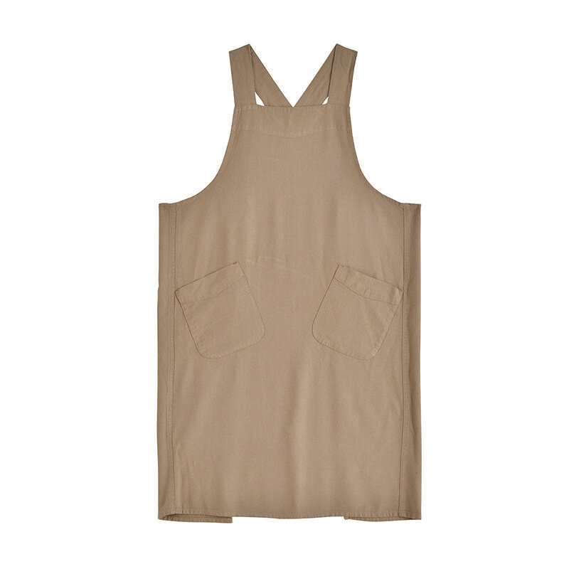 Оптовая фабрика японского стиля, простой садовый унисекс льняной выстиранный фартук, винтажный домашний фартук, экспортный индивидуальный фартук